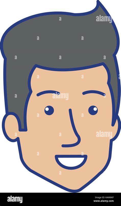 Young Man Head Avatar Character Vector Illustration Design Stock Vector