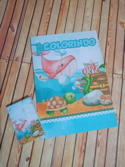 Revista De Colorir Personalizado Fundo Do Mar Aquarela Menin