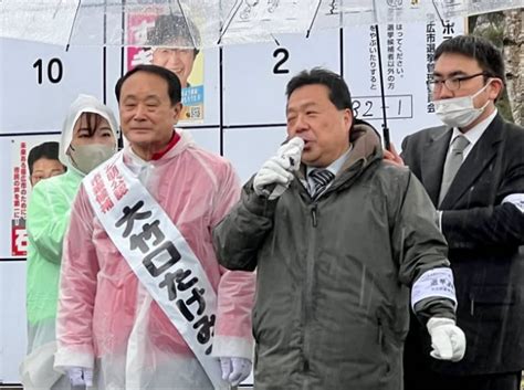 現職【大竹口たけみつ】候補【統一地方選挙後半戦！舌戦の火ぶたが切られました】告示第一声は、北海道の帯広市議選へ。公明党からは4人が立候補しまし