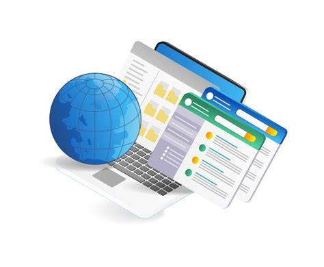 Premium Vector Web Hosting Concept Isometric Flat Design Vector