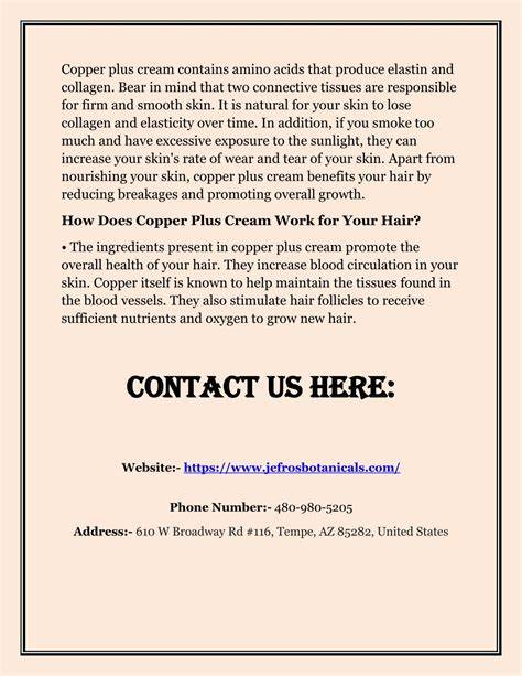 Ppt Benefits Of Copper Plus Cream For Your Skin Jefros Botanicals