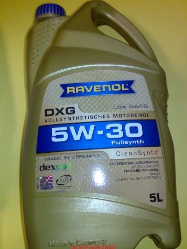 olej RAVENOL DXG SAE 5W-30 5l Ford WSS-M2C946-A, Ford WSS-M2C929-A ...