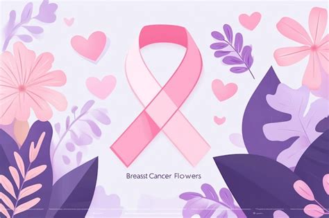 Breast Cancer Awareness Month Calligraphy Realistic Pink Ribbon Symbol