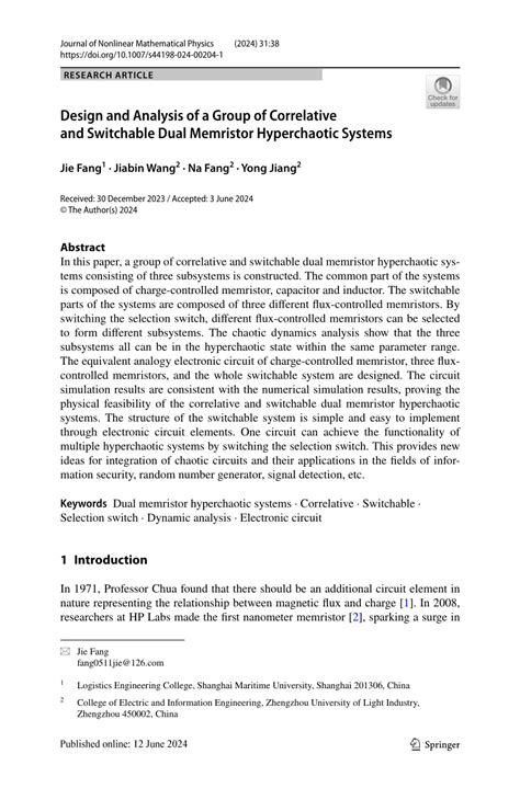 Pdf Design And Analysis Of A Group Of Correlative And Switchable Dual