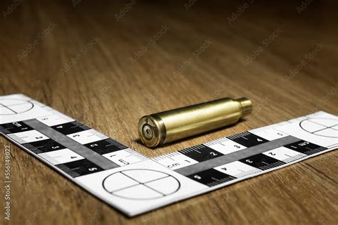 Crime Scene Investigation Bullet Casing As A Piece Of Evidence Placed