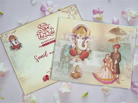 Dulha Dulhan Under Chatri With Ganesh Wedding Invitation Card Wedding