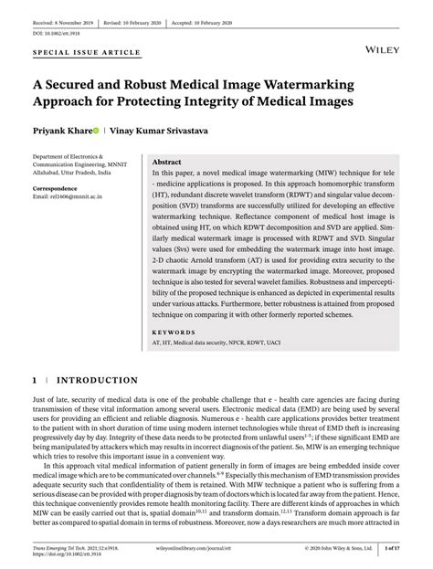 A Secured And Robust Medical Image Watermarking Approach For Protecting