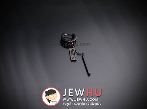 💰 119฿ ราคาต่อข้าง จิวเกาหลีมาใหม่ ต่างหูฉลุลาย จิวฉลุลาย สีดำ ประดับ