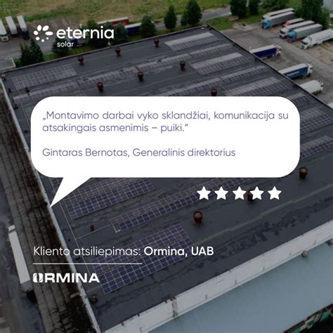 Eternia Solar On Linkedin Logistikos Paslaugų įmonė Uab „ormina“ Jau