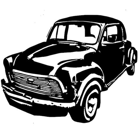 빈티지 자동차 터 일러스트레이션 프리미엄 벡터