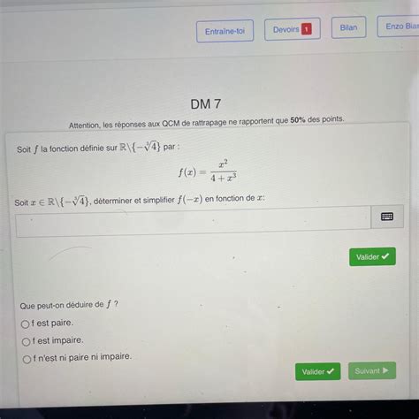 Soit f la fonction définie sur R Nosdevoirs fr