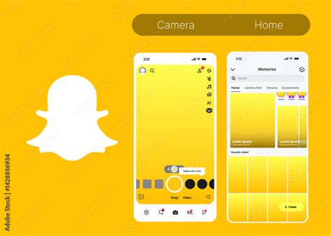 Snapchat Camera Ui Mockup Template With Filter And Lens Interface Snapchat Layout For Story