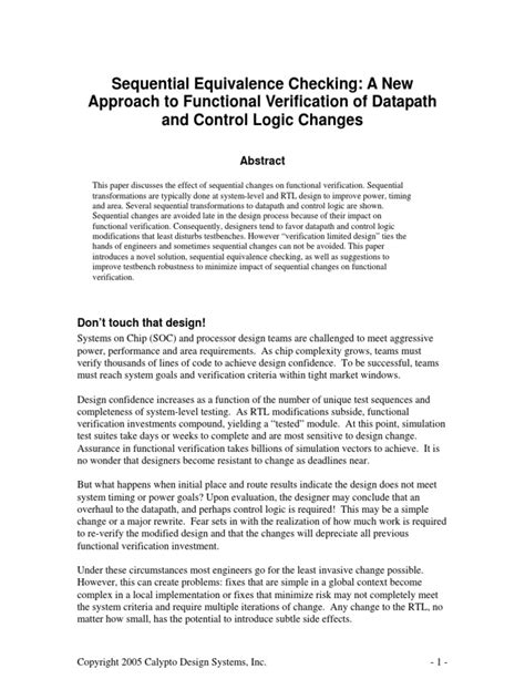 Managing Logic Transformations Final Pdf Formal Verification System On A Chip