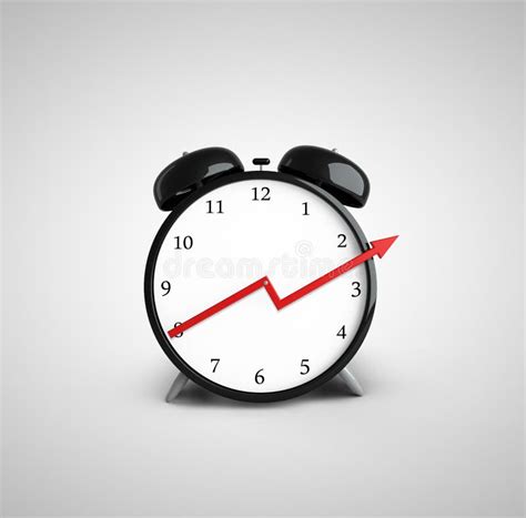 Clock With Growth Arrow Stock Illustration Illustration Of Render