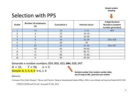 Pps Example Stats 1 Selection With Pps Generate 𝑛 Random Numbers 054