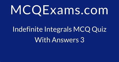 Mcq Questions For Class 12 Commerce Applied Mathematics Indefinite Integrals Quiz 3
