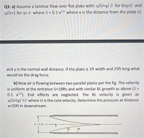 Solved Q3 A Assume A Laminar Flow Over Flat Plate With