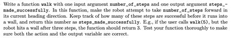 Solved Write A Function Walk With One Input Argument