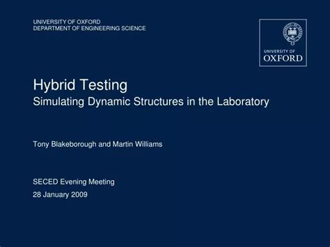 Ppt Hybrid Testing Simulating Dynamic Structures In The Laboratory