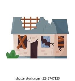 Old Building Vector Illustration Destroyed House Stock Vector Royalty
