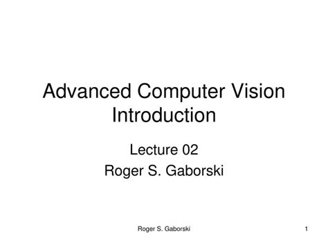 Ppt Advanced Computer Vision Introduction Powerpoint Presentation
