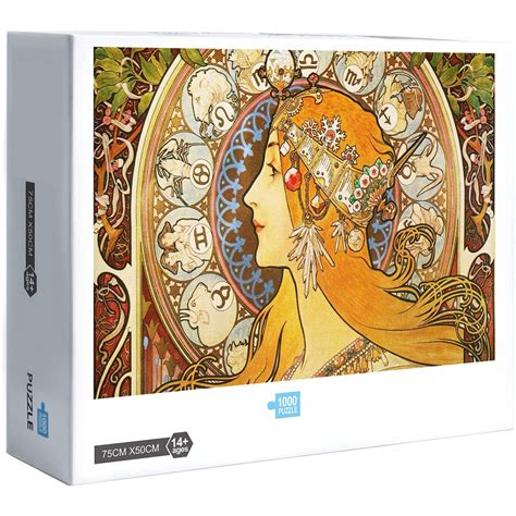 Alphonse Mucha Wooden Jigsaw Puzzle Educational Assembling Game Home