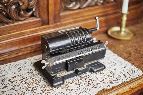 Old Mechanical Manual Counting Machine For Stock Image Image Of