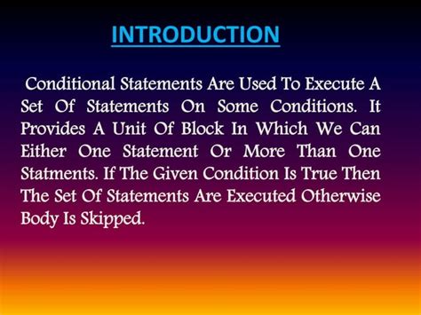 Conditional Statement In C Language Pptx