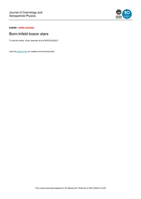 Pdf Born Infeld Boson Stars