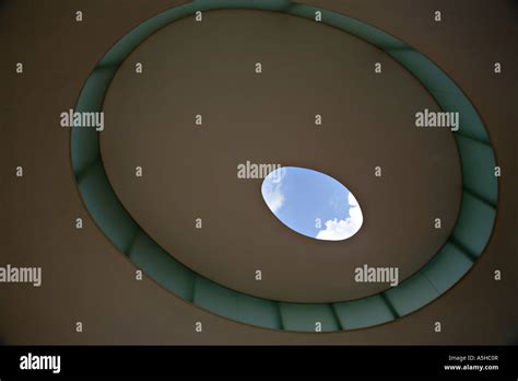 Illinois Chicago Uic Skyspace Structure By James Turrell Patch Of Partly Cloudy Blue Sky Viewed