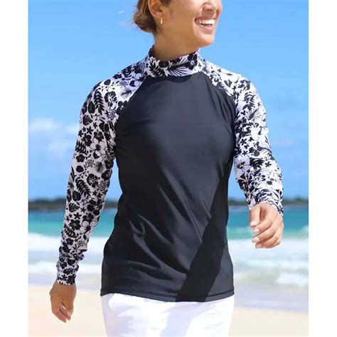 Uv Skinz Upf 50 Womens Aloha Long Sleeve Swim Top Sports Supplies