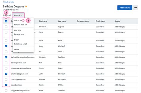 Move A Single Contact Or Multiple Contacts To A Different List