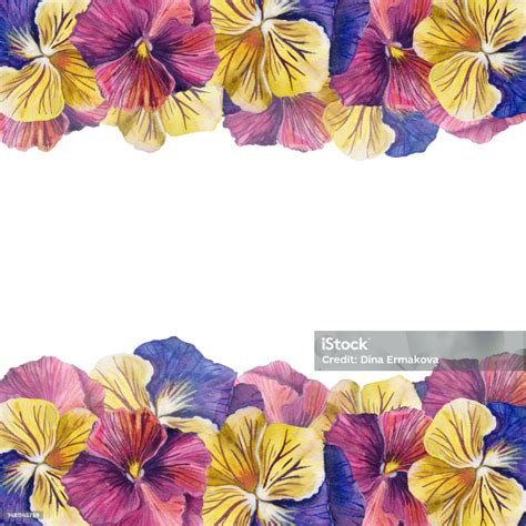 색깔 팬의 프레임입니다 수채화 그림입니다 엽서 포장 가방 옷 웨딩 장식 문구류 0명에 대한 스톡 벡터 아트 및 기타 이미지 Istock