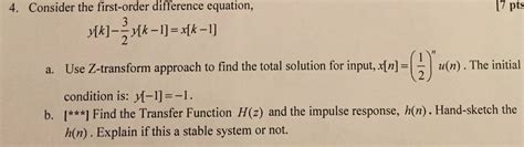 Solved Consider The First Order Difference Equation