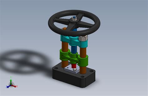 手压机solidworks 2018模型图纸免费下载 懒石网