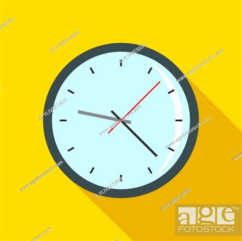 Round Analog Clock Face Icon Flat Illustration Of Round Analog Clock Face Icon For Web Isolated