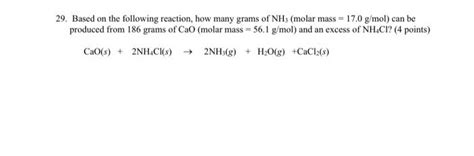 Solved Based On The Following Reaction How Many Grams Chegg