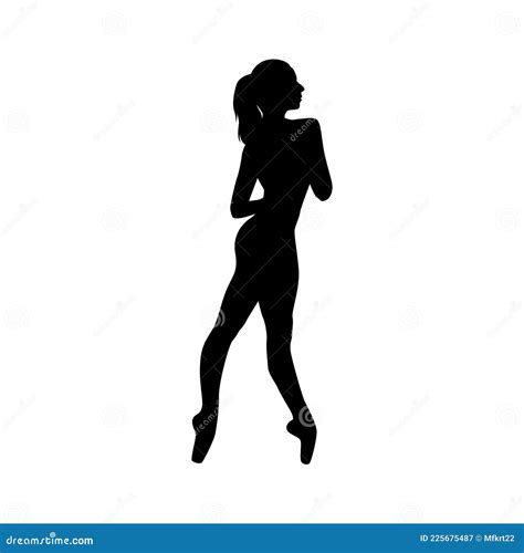 Dancer Woman Silhouette Vector Illustration Black And White Stock