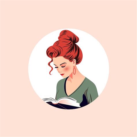 Premium Vector Library Girl Beautiful Girl Reading Book