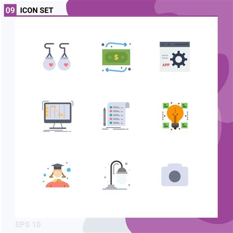 Set Of 9 Vector Flat Colors On Grid For File Digital Coding Daw Ableton Editable Vector Design