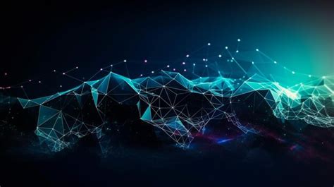 Premium Ai Image Abstract Plexus Blue Geometrical Shapes Connection And Web Concept Digital