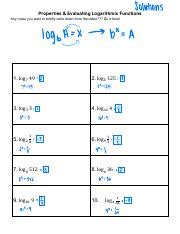 Exploring Logarithmic Functions: Properties and Evaluation | Course Hero