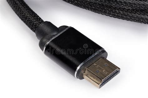 Full Size Hdmi Connector On A Cable Edge Close Up Stock Image Image Of Digital Type 300141863