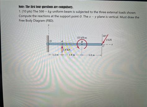 solved problem 1 compute the reactions at the support point