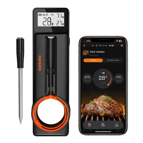 INKBIRD Беспроводной термометр для барбекю 1S Отклик Bluetooth 5,4 ...