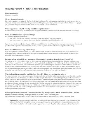 Fillable Online The 2020 Form W 4 What Is Your Situation Fax Email Print PdfFiller