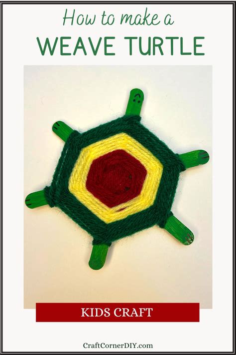 Easy Popsicle Stick Weaving Turtle Craft