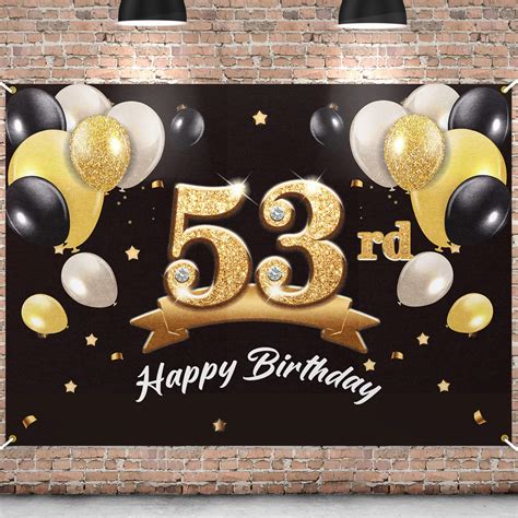 Buy PAKBOOM Happy 53rd Birthday Banner Backdrop 53 Birthday Party