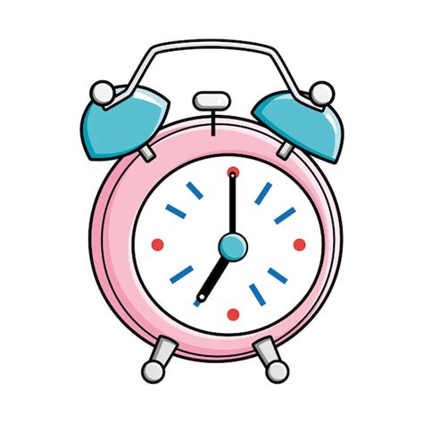 Premium Vector Pink Alarm Clock