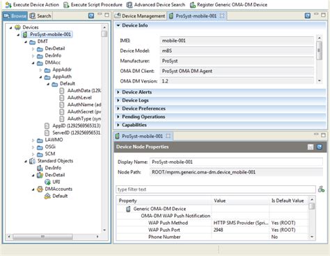 Prosyst Remote Manager Managing An Oma Dm Device